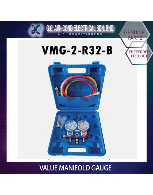 (GENUINE PARTS) VALUE Manifold Gauge VMG-2-R32-B (R410a, R32, R22 ...